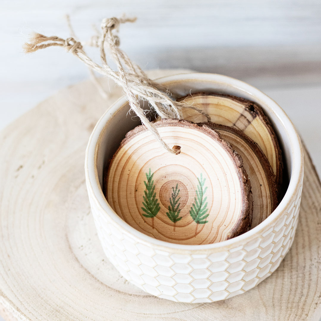 Fresh Pine Wood Slice Craft Idea